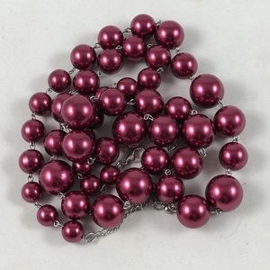 Vintage | Jewelry | 92s 18 Round Maroon Pearl Necklace | Poshmark